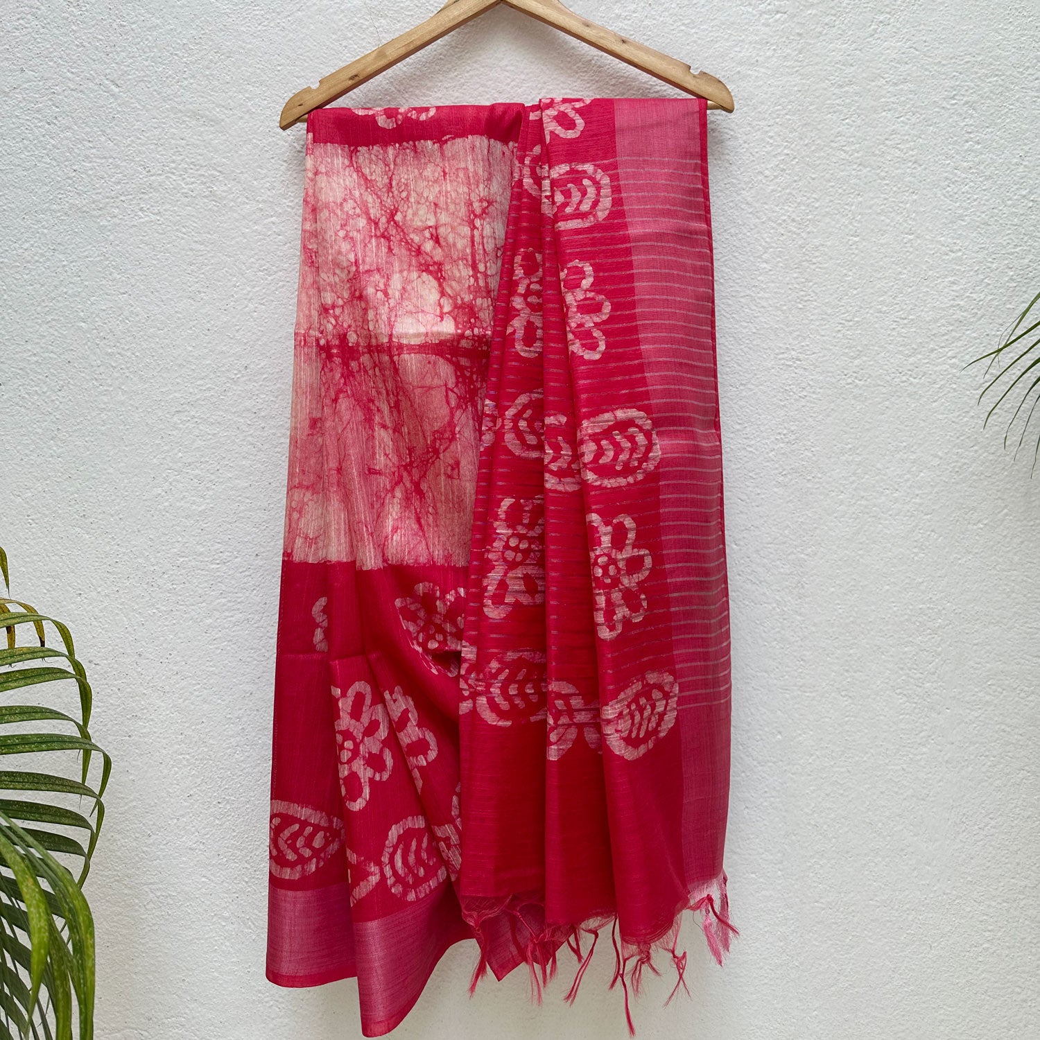 Shop Hand Printed Batik Cotton Silk Saree I The Thread Weavers