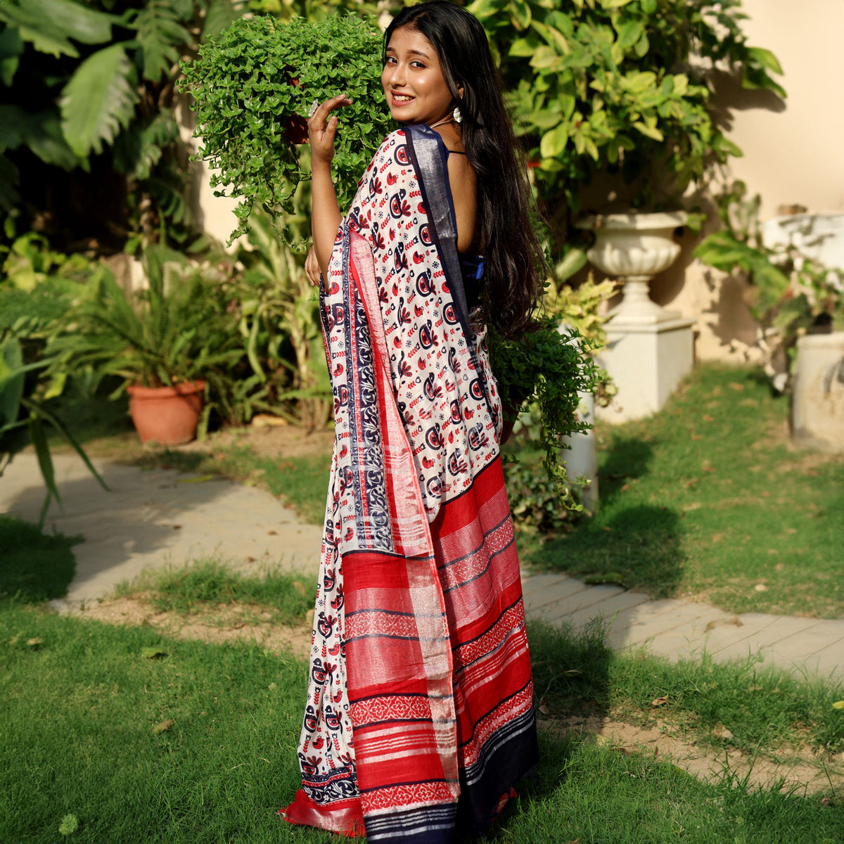 Shop Printed Organic Linen Saree Online I Ethnic Women's Wear – The ...